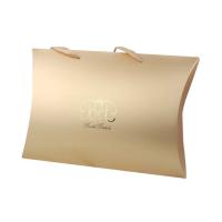 China Custom Printed Paper Pillow Boxes With Handle , Personalised Packaging Boxes for sale
