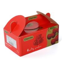 China Full Color Corrugated Carton Box / Cherry Fruit Packaging Boxes With Handle for sale