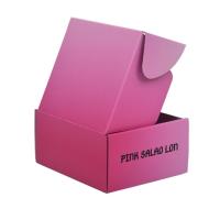 China Custom Luxury Gradient Pink Color Cardboard Paper Mailing Packaging Boxes for sale