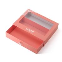 China Custom Logo Printed Pull Out Sleeve Slide Drawer Box Packaging With Window for sale