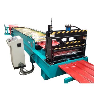 China Hotels Roof Tile Metal Corrugated Sheet Making Roll Forming Machine for sale