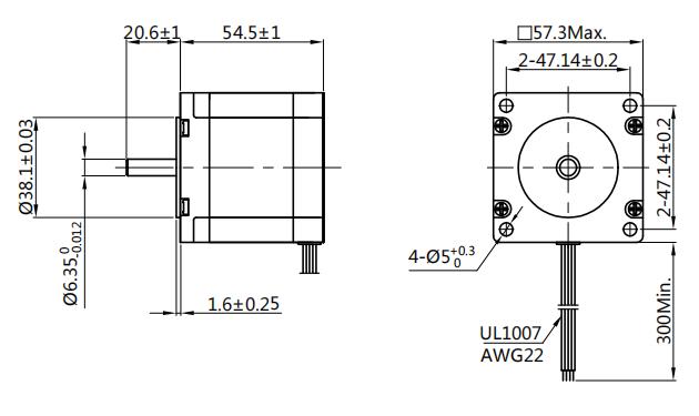 Nema23 Bipolar 2 Phase 1.2N.m 2.8A Hybrid Stepper Motor For 3d Printer 0
