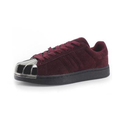 China 36-41 Suede upper rubber outsole wine red,gray,pink,blown colors comfortable flat women sneakers wholesale for sale