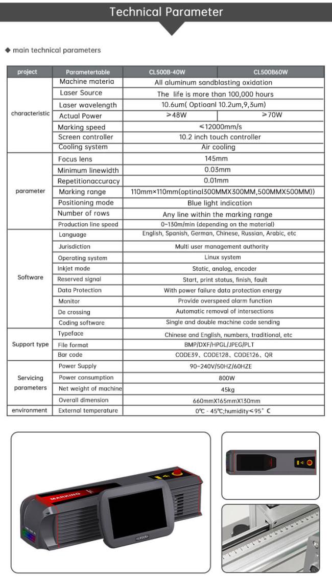 Close-up view of CO2 Laser Marking Machine marking head