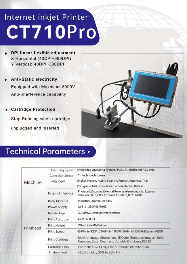COTAJET CT710Pro Industrial Inkjet Printer in operation