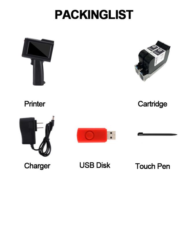 Portable Handheld Inkjet Printer Gun showing its compact design and touchscreen interface
