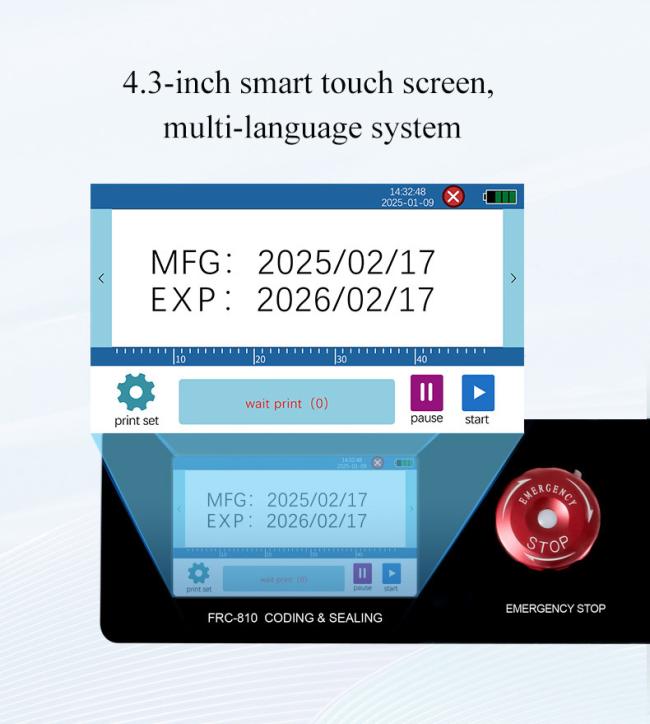 Close-up of CSM-810 printing mechanism and sealing band