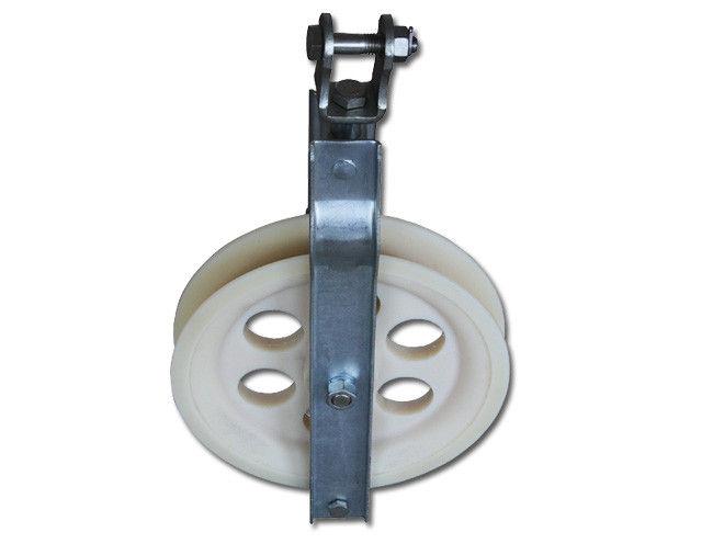 Single Sheave Rope Pulley Block , 5-55kN Rated Load Wire Stringing Blocks