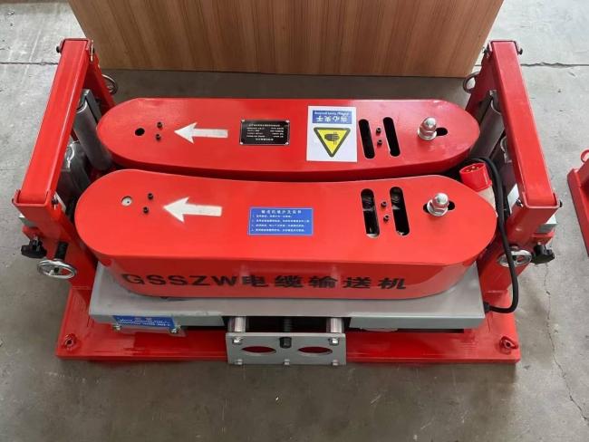 GSSZW Cable Pulling Machine in operation showing cable turning mechanism
