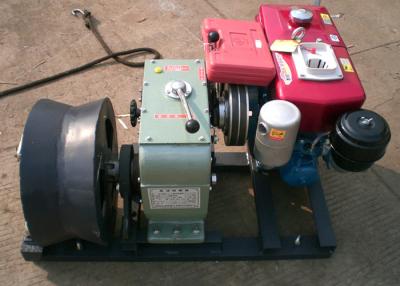 China Overhead Transmission Line 5 Ton Diesel Engine Powered Winch With 400 mm Cable Drum for sale