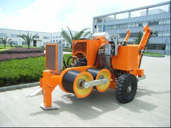 China Cummins Engine Cable Stringing Equipment 90KN Hydraulic Cable Puller Winch for sale