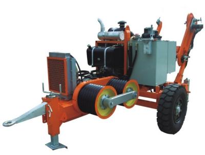 China Cummins Engine Cable Stringing Equipment 90KN Hydraulic Cable Puller Winch for sale