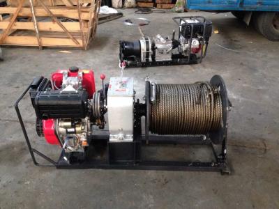 China 3 Ton Cable Drum Diesel Cable Winch Puller With 200 Meters Wire Rope for sale