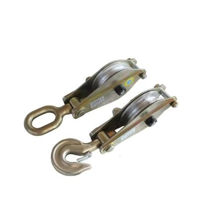 China 1ton 2ton 5ton Stringing Pulley Block Transmission Line Stringing Tools With Steel Double Pulley Block for sale
