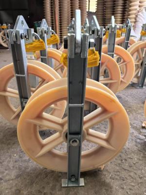 China Durable 1040mm Wheel Nylon Stringing Pulley Block with Galvanized Surface for Power Line Construction for sale