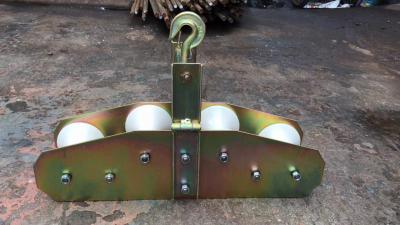 China 20kN Rated Load OPGW Cable Pulley Block with Max Ø22mm Capacity and Low-Wear Sheave Design for Power Line Installation for sale