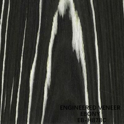 Chine Couleur noire et blanche synthétique du grain H878C de couronne d'Ebony Wood Veneer Flat Cut pour l'hôtel à vendre