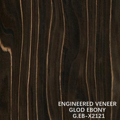 Chine Coupe irrégulière de tranche de texture de 2500-3100MM Ebony Engineered Wood Veneer Gold pour la porte à vendre