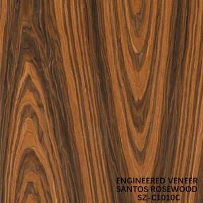 China Laminated Santos Rosewood Wood Veneer Crown Grain Thickness Can Be Customized 0.15-1.8mm For For Cabinet Face SZ-254C / 1010C /1325C for sale