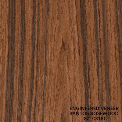 China Engineered Santos Rosewood Wood Veneer Standard Size 2500*640mm Grade A For For Interior Furniture Face China Makes for sale