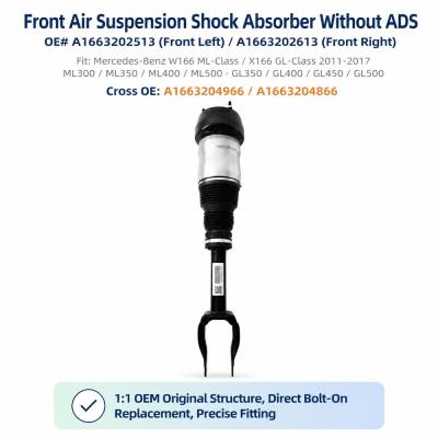 China A1663202513 Front Left Air Suspension Shock Absorber For Mercedes Benz X166  GL-Class 2011‑2019 for sale