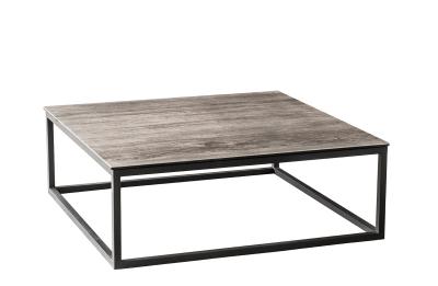 中国 Rectangle Artistic Coffee Tables , Tempered Glass Coffee Table Black Leg 販売のため