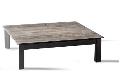 中国 Rectangle Artistic Coffee Tables , Tempered Glass Coffee Table Black Leg 販売のため
