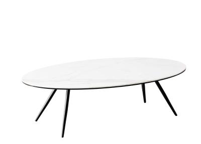 中国 Rectangle Artistic Coffee Tables , Tempered Glass Coffee Table Black Leg 販売のため