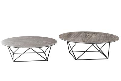 中国 Rectangle Artistic Coffee Tables , Tempered Glass Coffee Table Black Leg 販売のため