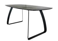China Ceramic Fixed Dining Table , 1.6 Meter Tempered Glass Top Dining Table for sale