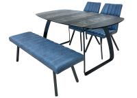 China Ceramic Fixed Dining Table , 1.6 Meter Tempered Glass Top Dining Table for sale