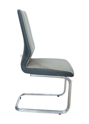China Beklede Pu het Dineren Stoelen, Chrome-het Dineren Stoel Op zwaar werk berekende Benen Te koop