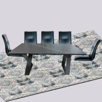 China Grey Top Rectangular Glass Dining Table Stone Coated Tempered Glass 2.6 Meter for sale