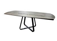 China Wood Grain Ceramic Top Dining Table , Extension Dining Table 2.1 Meter for sale