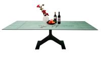 China Ceramic Topped Extension Dining Table 2.1 Meter Stainless Base Customized Color for sale