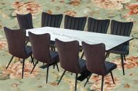 China Ceramic Topped Extension Dining Table 2.1 Meter Stainless Base Customized Color for sale