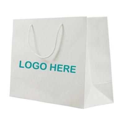 China large capacity white shopping paper bag custom logo printing available for sale