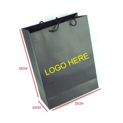 China black cardboard shoe store shopping paper handle bag with customized logo printed for sale