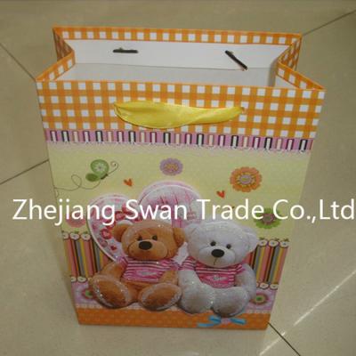 China medium size ivory board full color printed paper gift bags used for toy store for sale