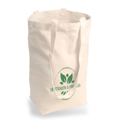 China personalized logo printed natural canvas bags with bottom gusset for groceries for sale