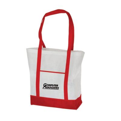 China reusable patchwork canvas grocery bags with pocket outside accept custom logo printing for sale