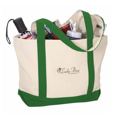 China economical natural heavy cotton canvas two tone shopping bag with logo printed for sale