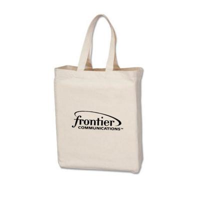 China medium size full gusset design gift canvas bags with company logo printed for sale