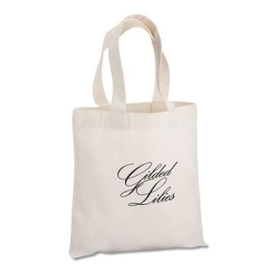China medium promotional canvas shopping bags with single color logo printed for sale