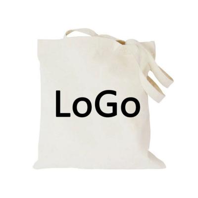 China custom size promotional white canvas shopping bags with custom logo printed for sale