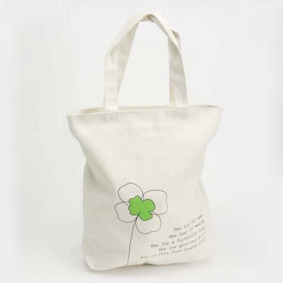 China reusable short handle white canvas gift bags with customized logo printed for sale