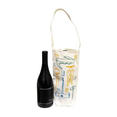 China custom size canvas carry bags for wine bottles packaging custom printing available for sale