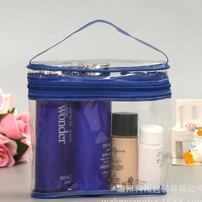 China compact transparent PVC traveling liquids bags waterproof hanging cosmetic bags for sale