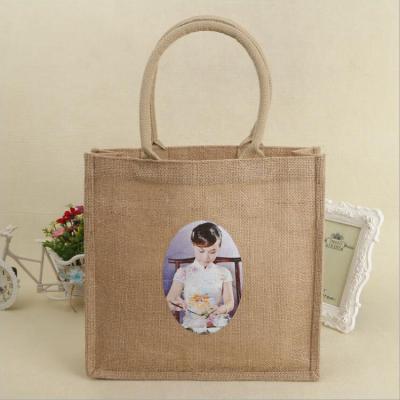 China customized printing heavy-duty jute gift bags medium capacity promotional jute bags for sale