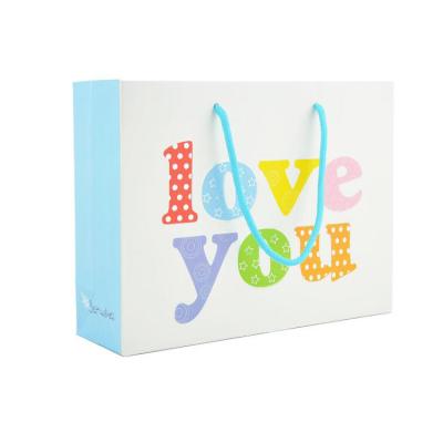 China eco-friendly ivory board material love gift paper bags custom full colour printing available for sale